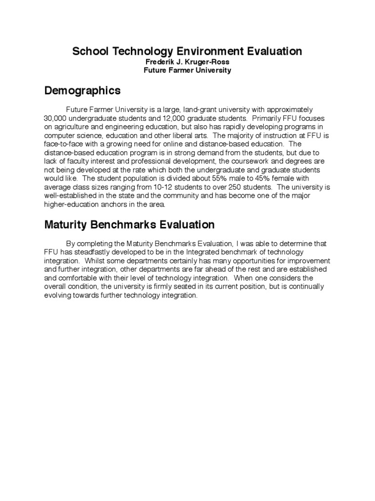 Maturity Benchmark Evaluation | PDF | Computer Network | Internet Access