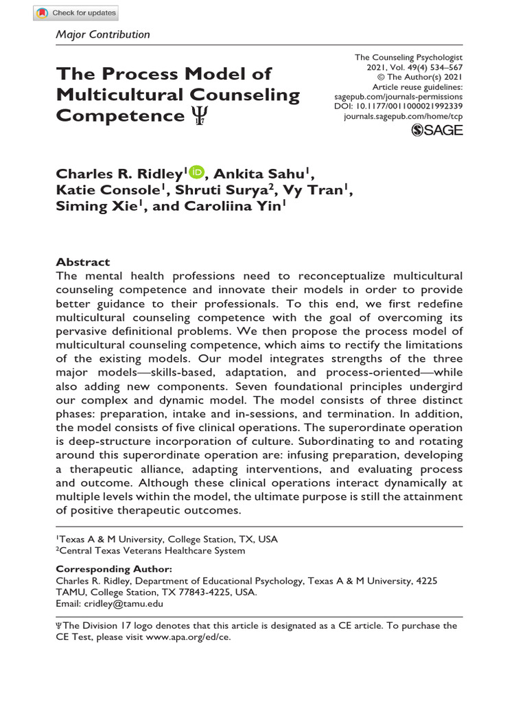 Phases of Multicultural Counseling Competence | PDF | Psychotherapy ...