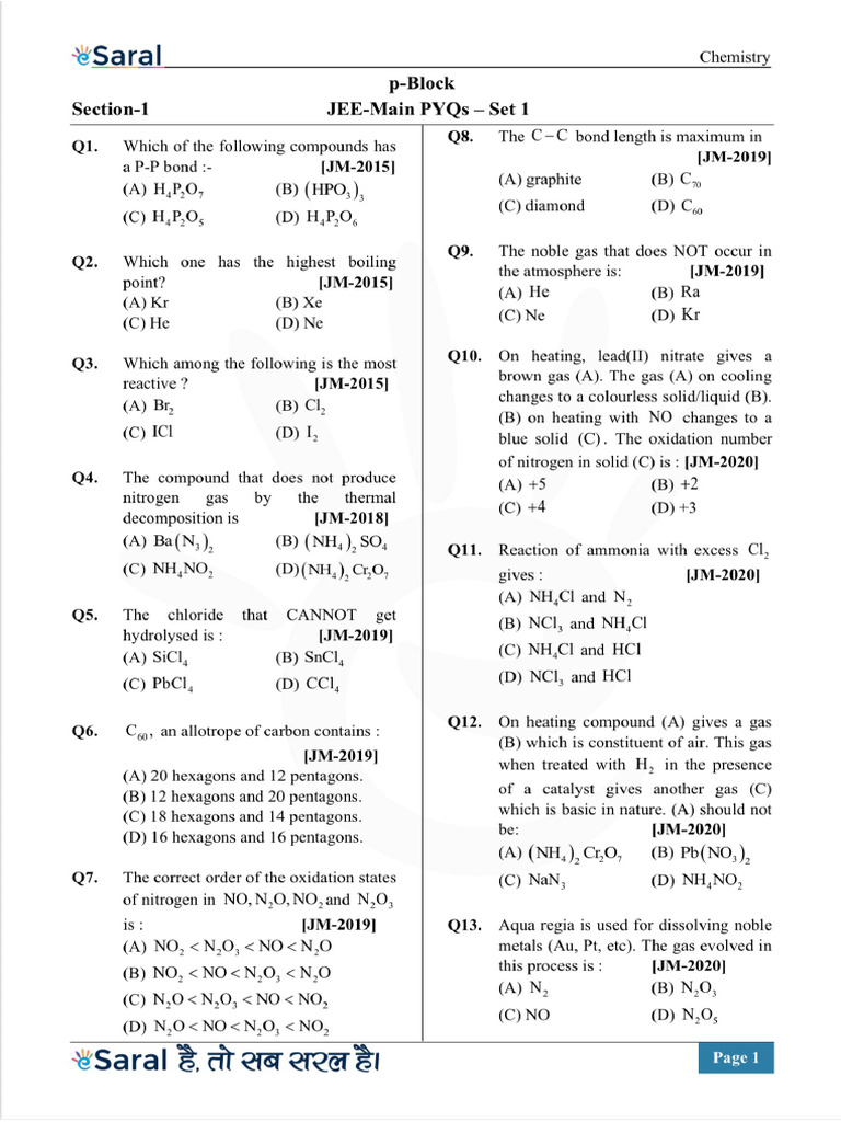 P Block JM | PDF