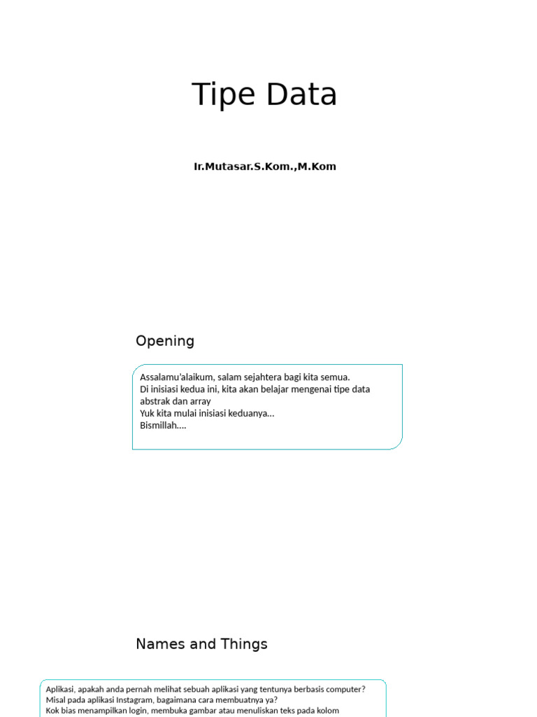 Tipe Data Dan Array | PDF