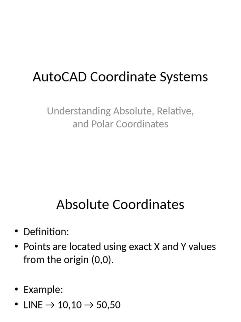 AutoCAD Coordinate Systems | PDF