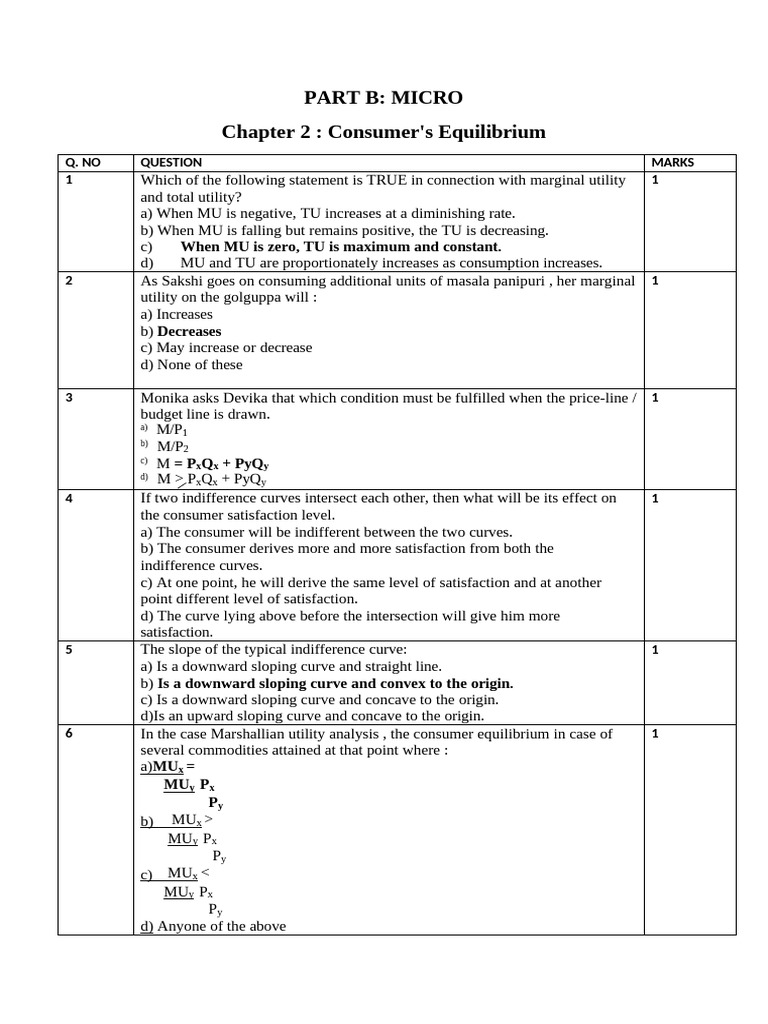 CH 2 Micro Consumer's Equilibrium_WITHOUT WATERMARK | PDF | Utility ...