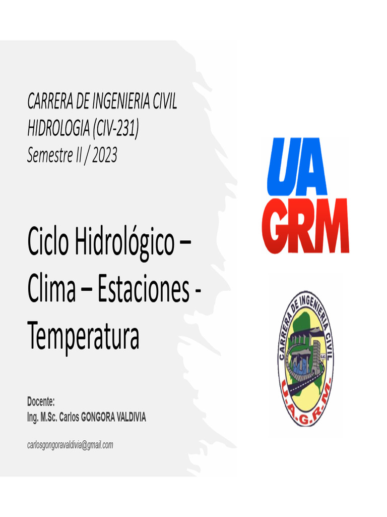 02 Ciclo Hidrologico - Clima - Estaciones - Temperatura | PDF | Clima | Fahrenheit