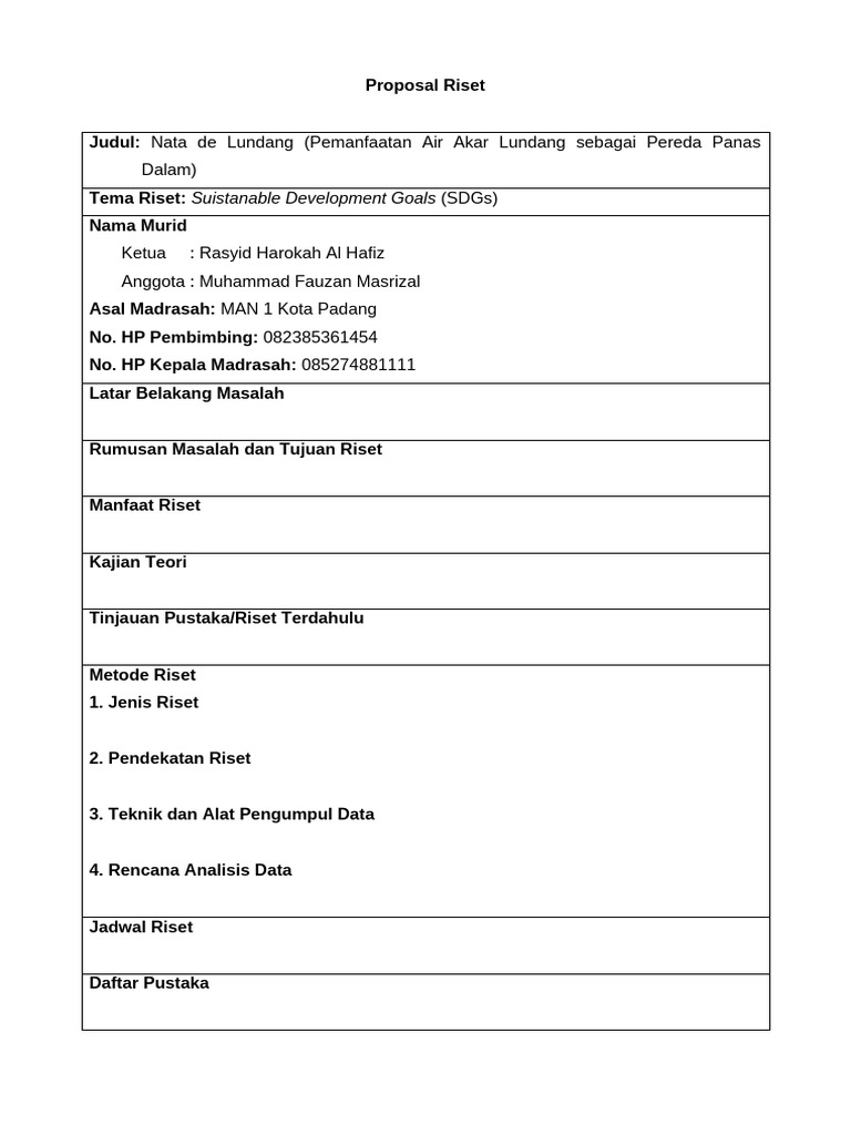 Format Proposal Riset | PDF