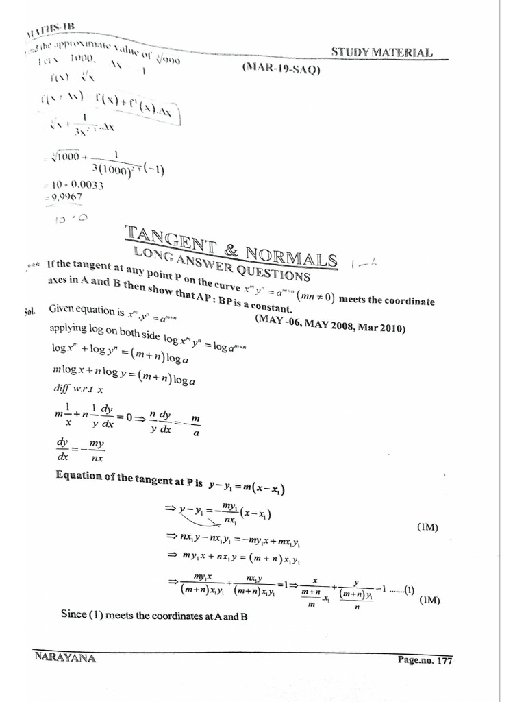 Tangent Normal | PDF
