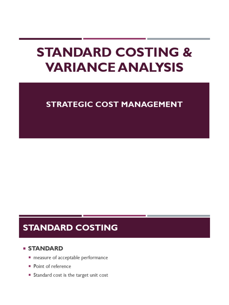 Standard Costing Variance Analysis | PDF | Cost Accounting | Labour ...