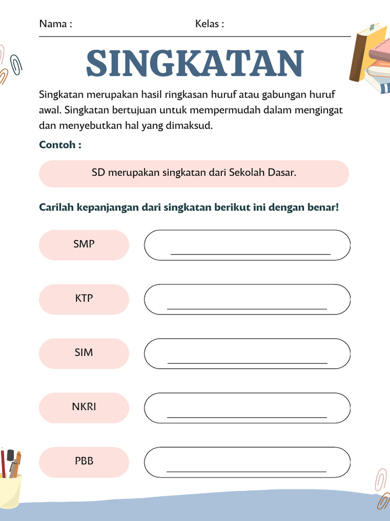 Singkatan dan Akronim untuk Kelas 5 | PDF