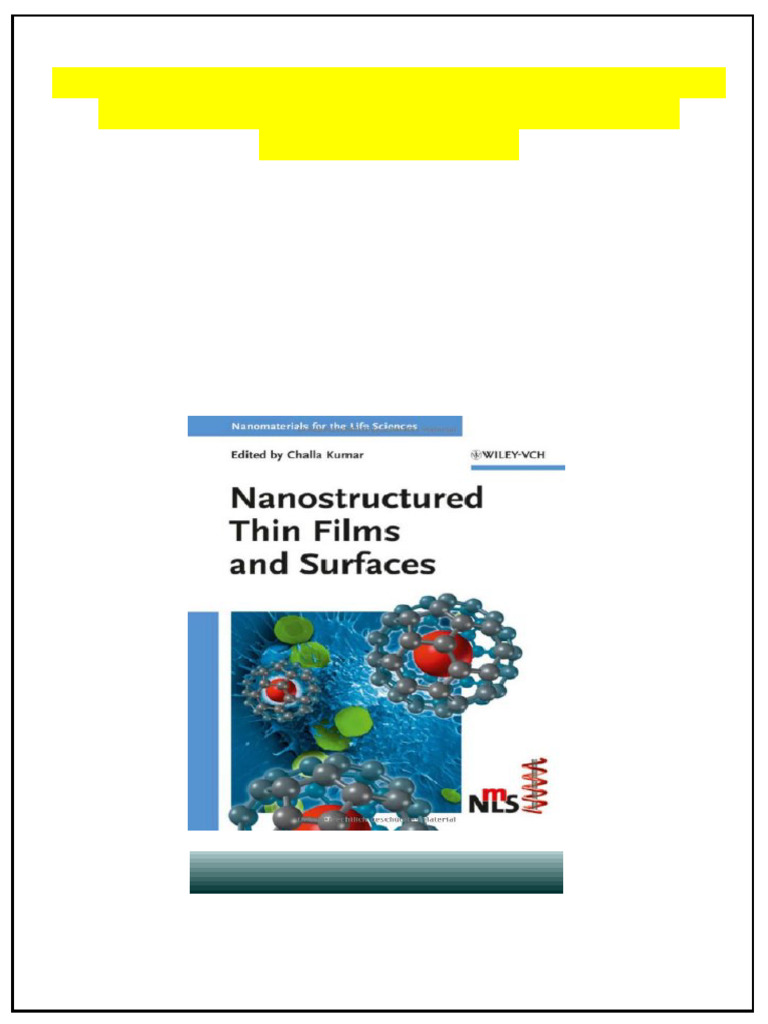 Nanostructured Thin Films and Surfaces Nanomaterials for Life Sciences VCH 1st Edition Challa S ...