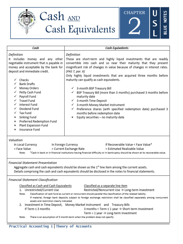 2 Cash and Cash Equivalents 1234 | PDF | Banks | Cash And Cash Equivalents