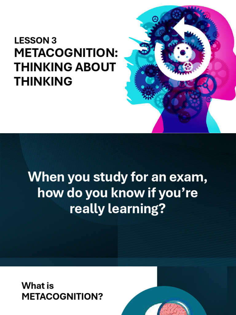 Lesson3 Metacognition | PDF | Metacognition | Learning