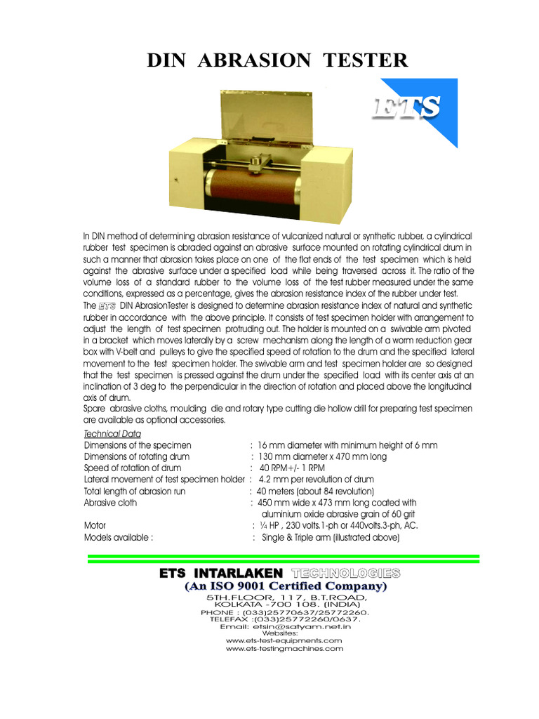 DIN Method for Rubber Abrasion Testing | PDF | Abrasive | Belt (Mechanical)