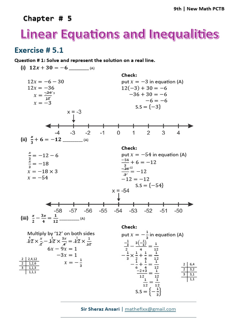 9 PCTB Sol Unit05 | PDF | Inequality (Mathematics) | Elementary Mathematics