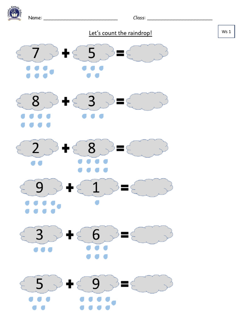 Addition Counting Raindrop | PDF