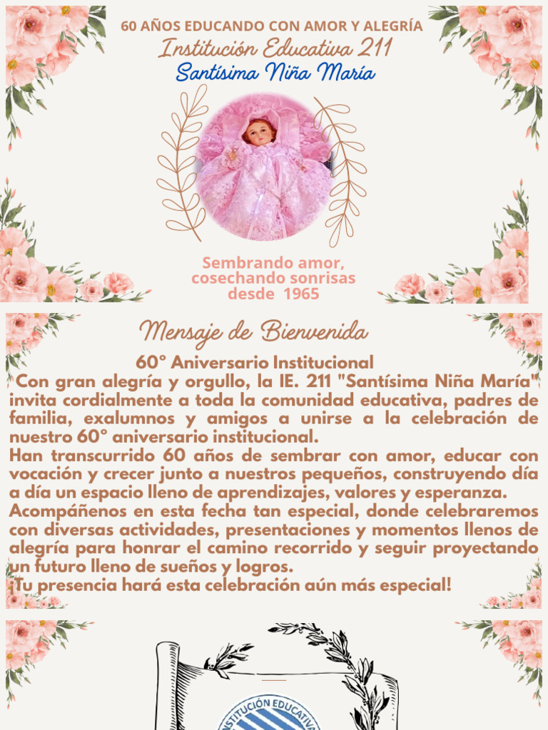 Programa LX Aniversario Ie. 211 Santisima Niña María - 20250904 ...