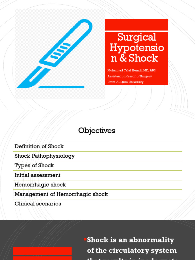Hypotension and Shock Management Guide | PDF | Shock (Circulatory ...