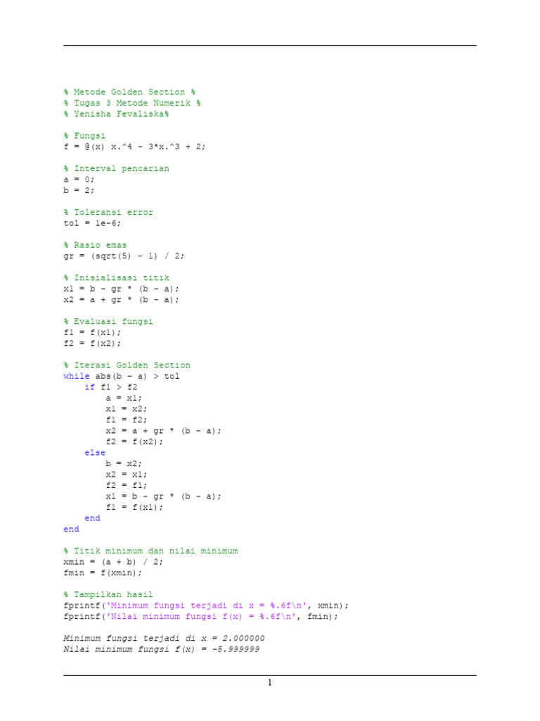 Tugas 03-Golden Section | PDF