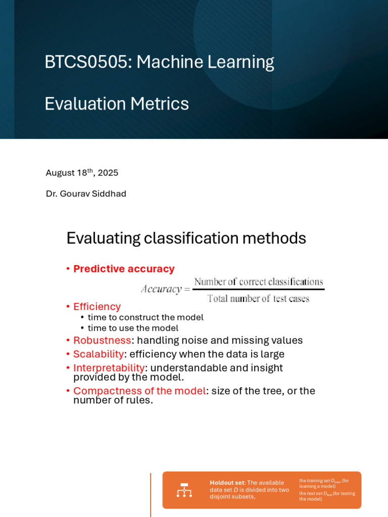 ML - 03 Evaluation Metrics | PDF | Receiver Operating Characteristic | Sensitivity And Specificity