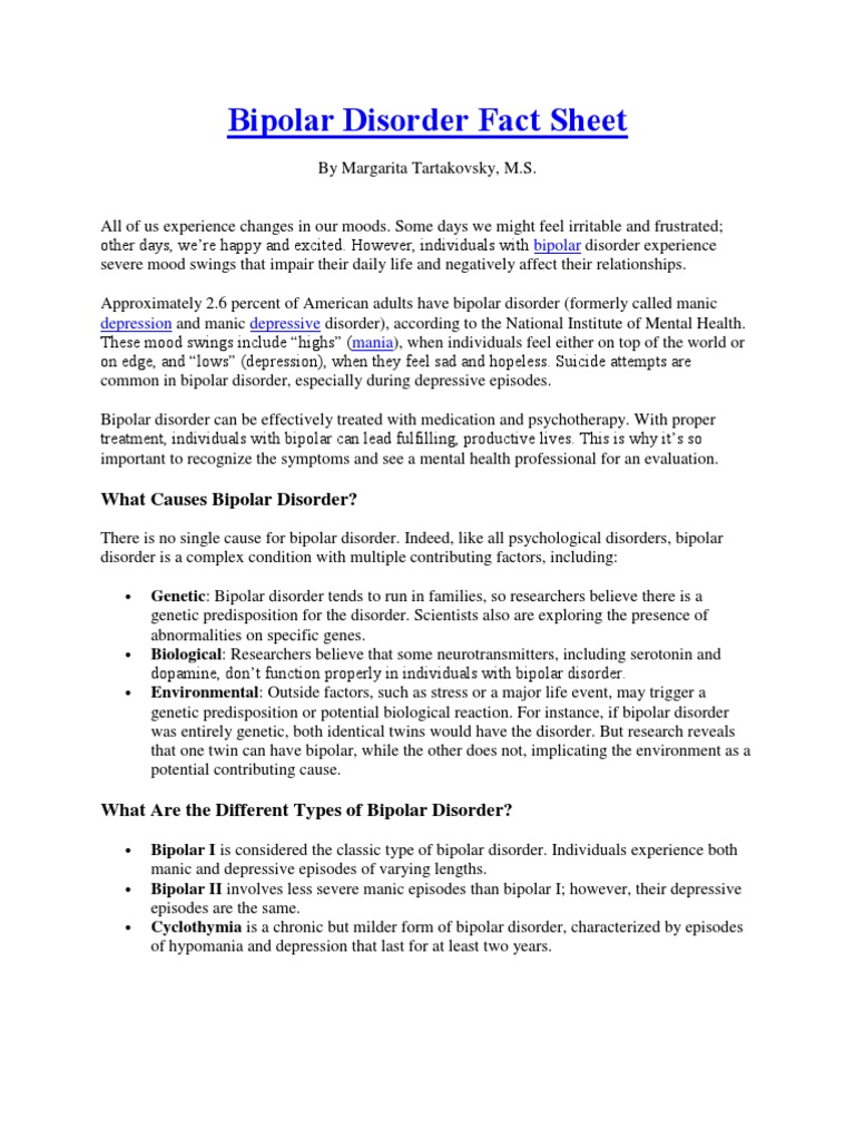 Bipolar Disorder Overview and Treatment | PDF | Bipolar Disorder | Mania