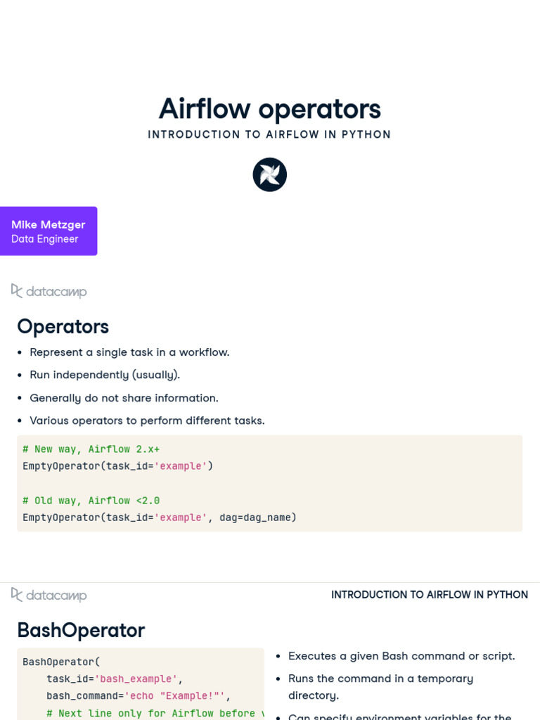 Airflow Operators Chapter2 | PDF | Python (Programming Language) | Software Engineering