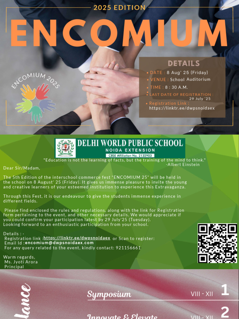 Encomium 2025: Interschool Commerce Fest | PDF | Clothing | Fashion