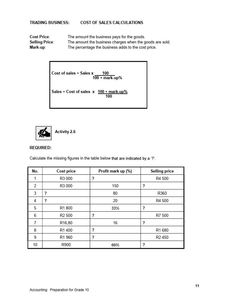 Module 2 - Cost of Sales Calculation | PDF