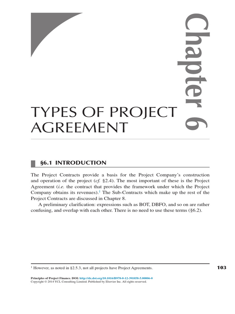 Principles of Project Finance - (6 Types of Project Agreement) | PDF ...