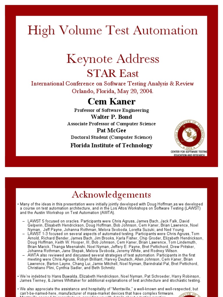 High Volume Test Automation Keynote Address | Download Free PDF ...