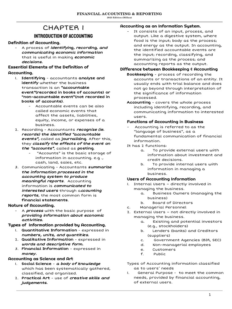 Financial Accounting & Reporting | PDF | Expense | Debits And Credits