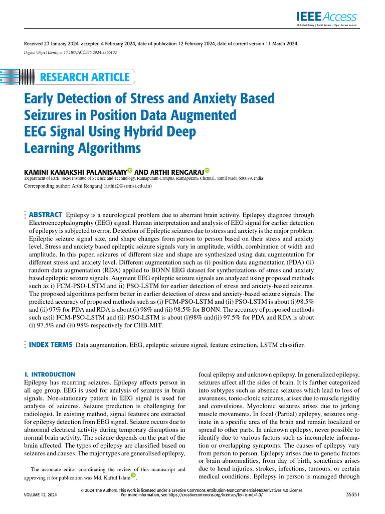Early Detection of Stress and Anxiety Based Seizures in Position Data ...