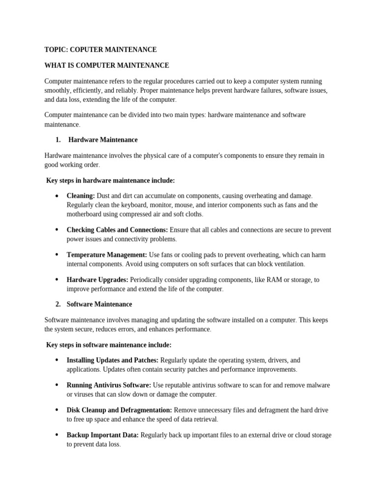 Computer - Mainte - 2WPS - Office | PDF | Computer Hardware | Computing