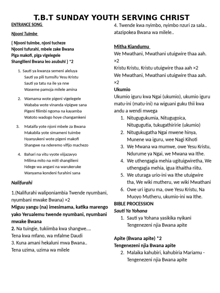 Entrance Song M | PDF