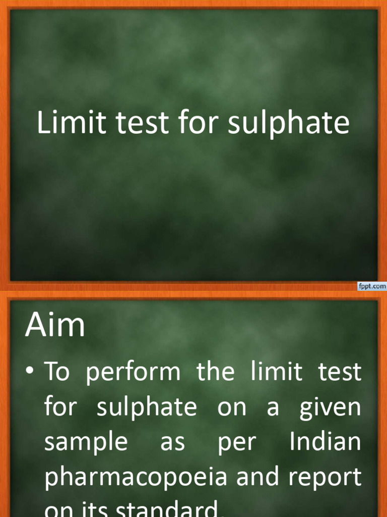 Limit Test For Sulphate | PDF | Sulfate | Solubility