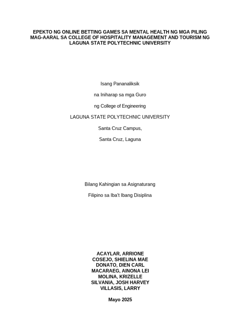 Front Page Format | PDF