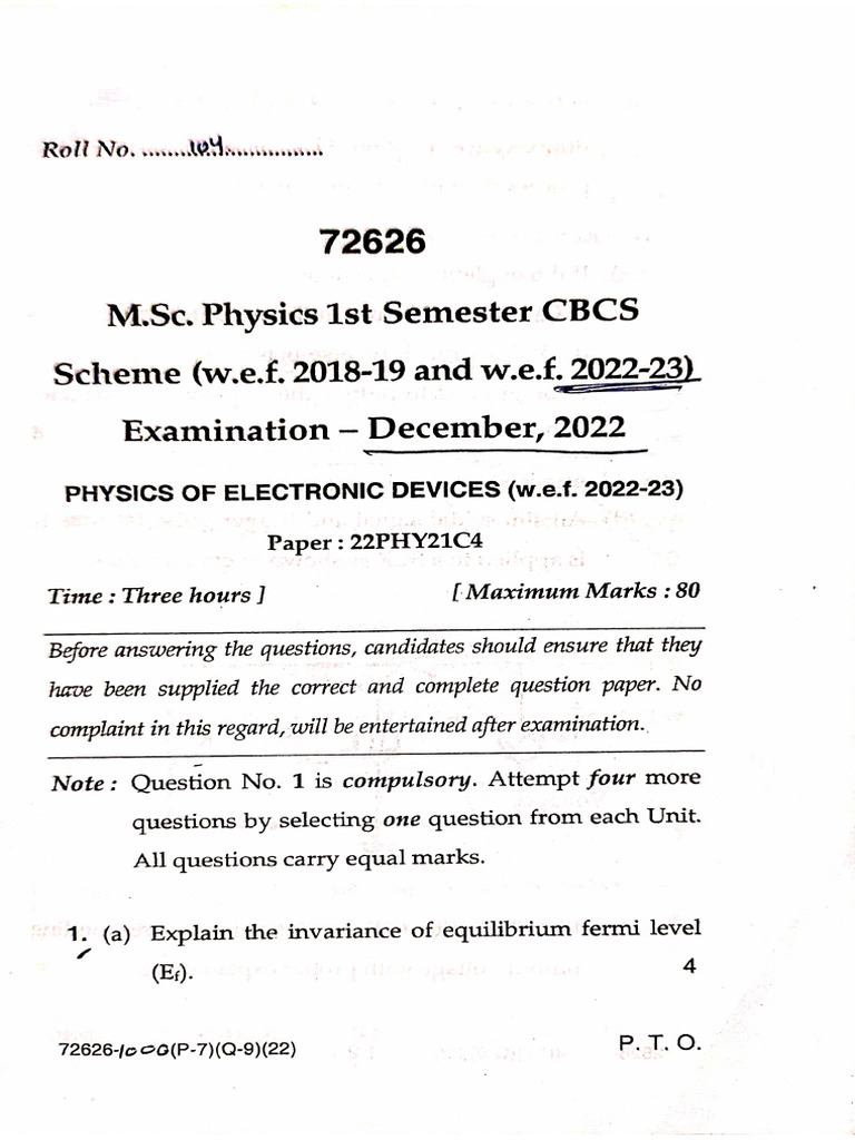 Question Paper 2022 | PDF