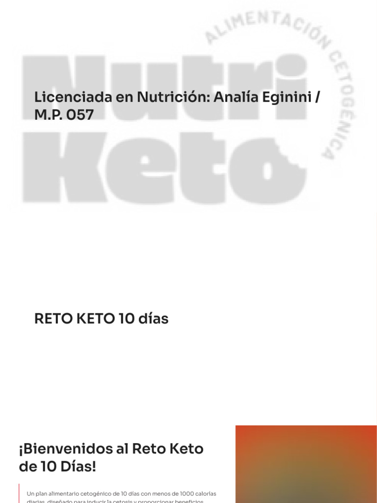 Reto Keto: Plan de 10 Días Gratis | PDF | Cetosis | Dieta cetogénica