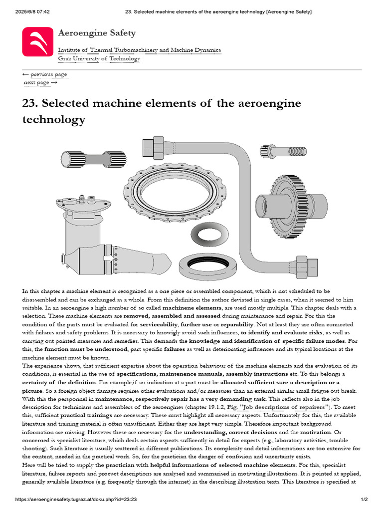 Aeroengine Machine Elements Overview | PDF | Safety | Information