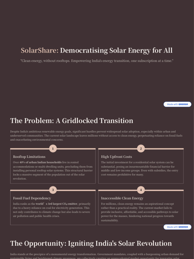 SolarShare: Affordable Community Solar Access | PDF | Sustainable ...