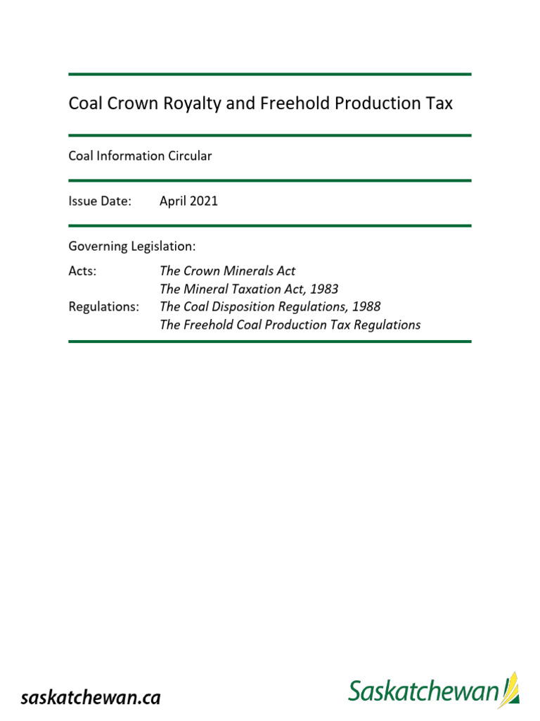 Coal+Information+Circular+ +april+2021 | PDF | Taxes | Royalty Payment