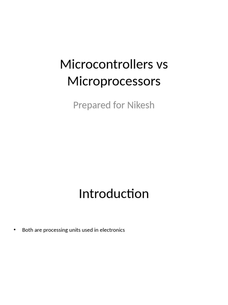 Microcontrollers Vs Microprocessors Pdf