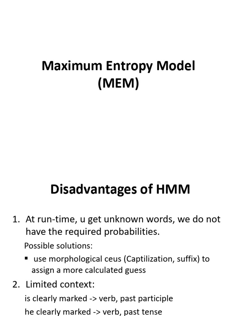 Max Entropy Model for POS Tagging | PDF | Verb | Grammar