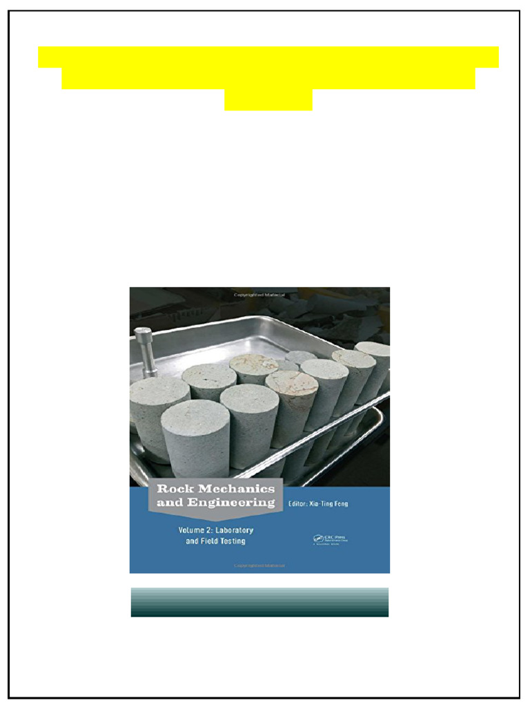 Rock Mechanics and Engineering Volume 2 Laboratory and Field Testing ...