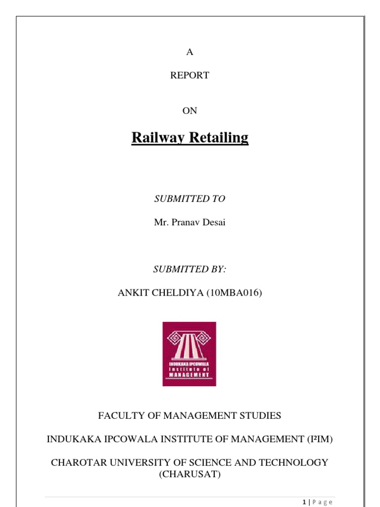 Railway Retailing | PDF | Retail | Rail Transport