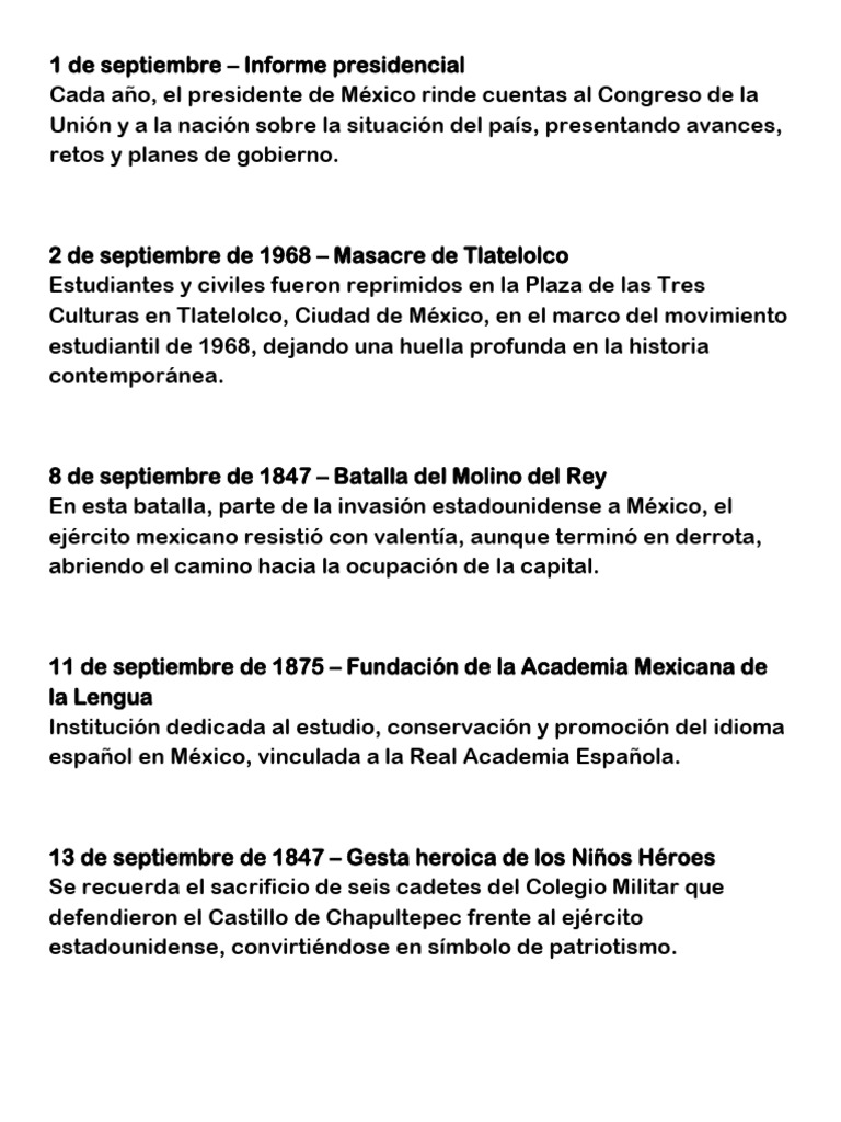 Fechas Clave en la Historia de México | PDF
