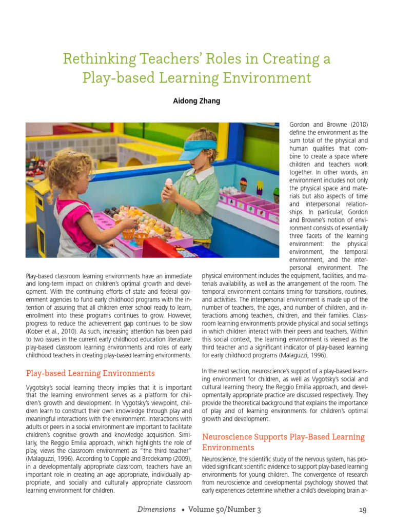 Rethinking Teachers' Roles in Creating A Play Based Setting | PDF ...