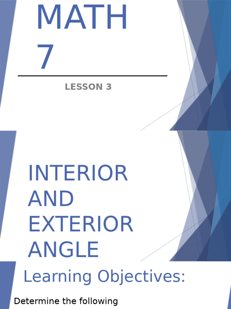 Math 7 - Lesson 4-25-26 | PDF | Convex Set | Angle