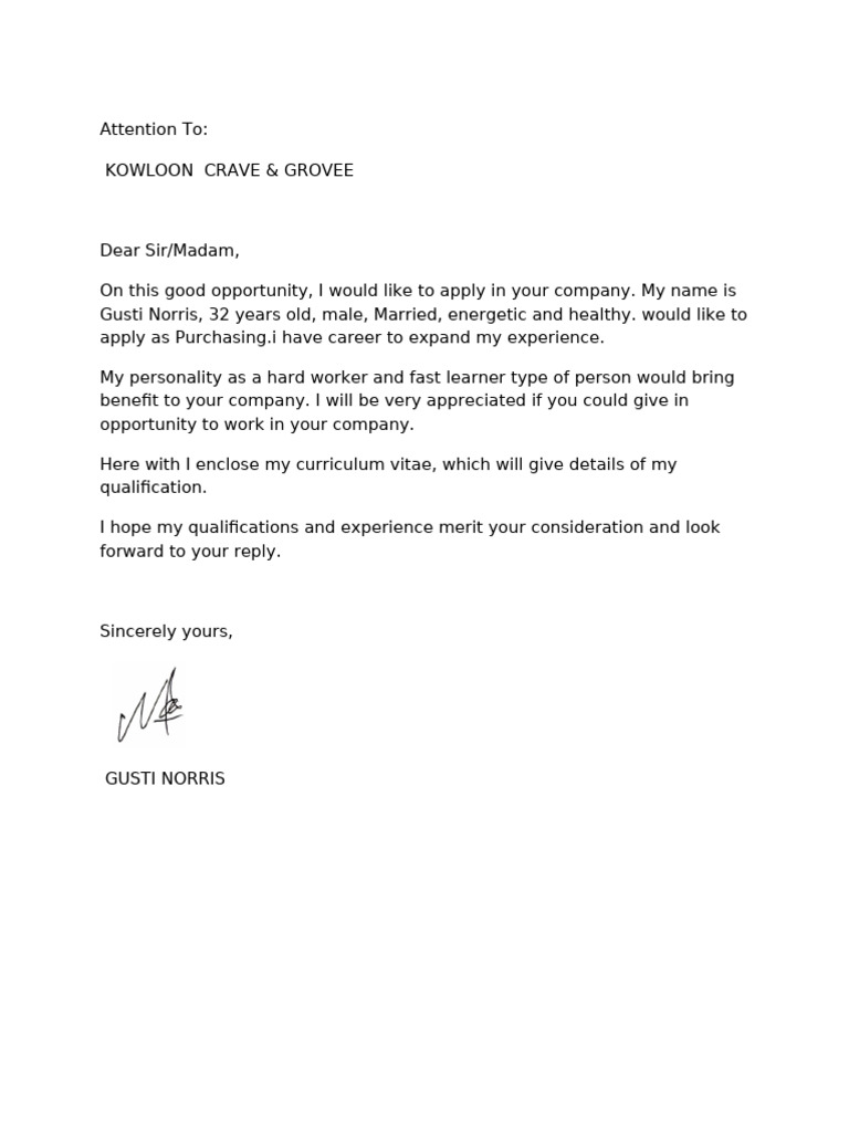 Resume Letter Koowlon | PDF