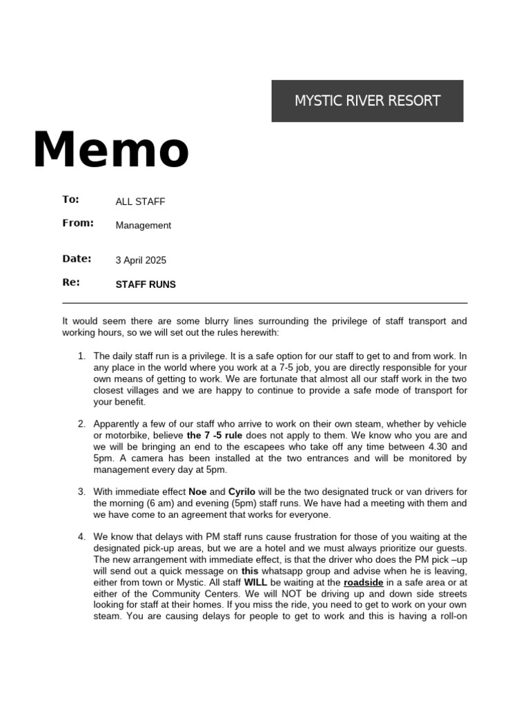 ALL Staff Re Staff Runs | PDF