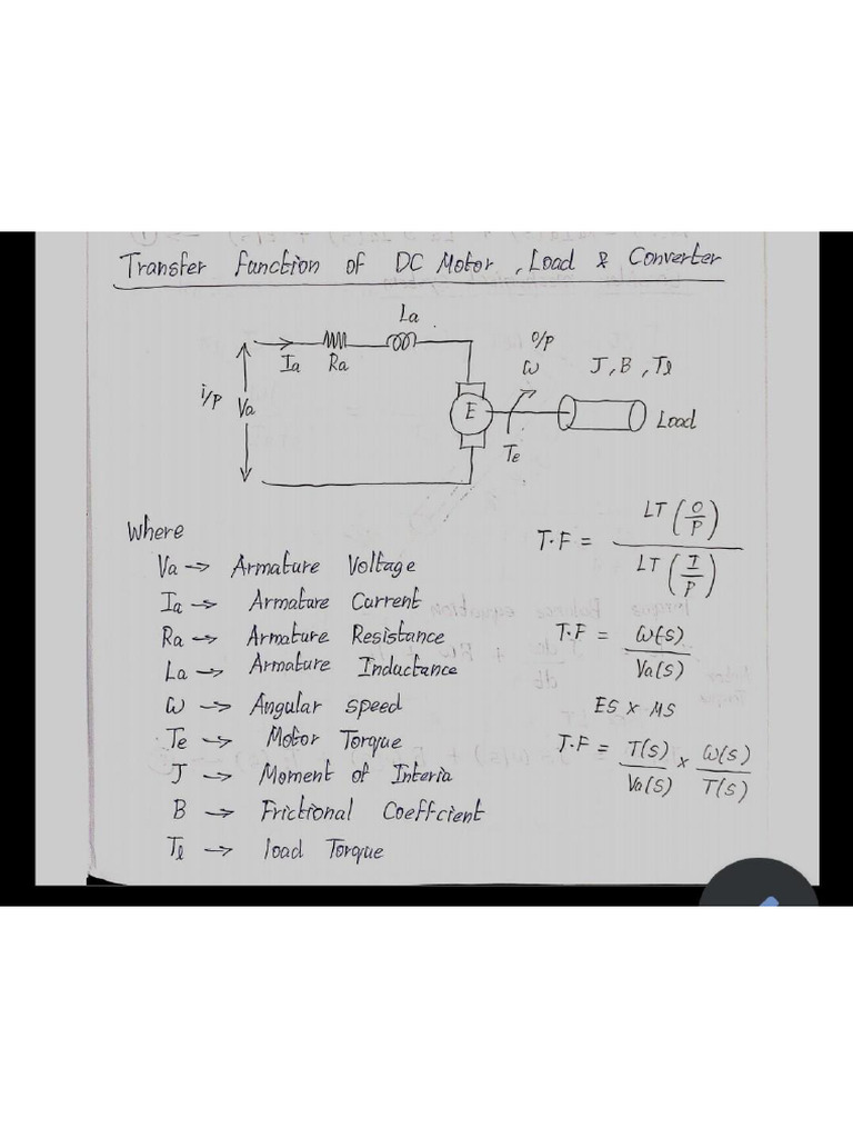 Transfer Function of DC Motor and Load | PDF