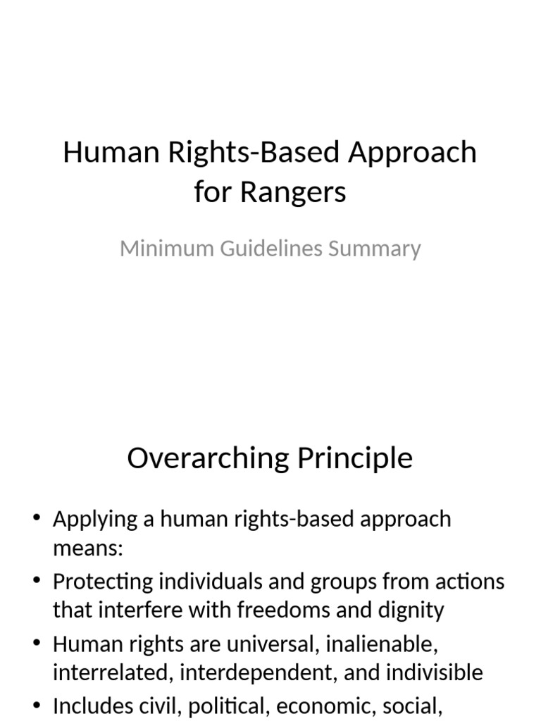 Human Rights Based Approach Rangers | PDF