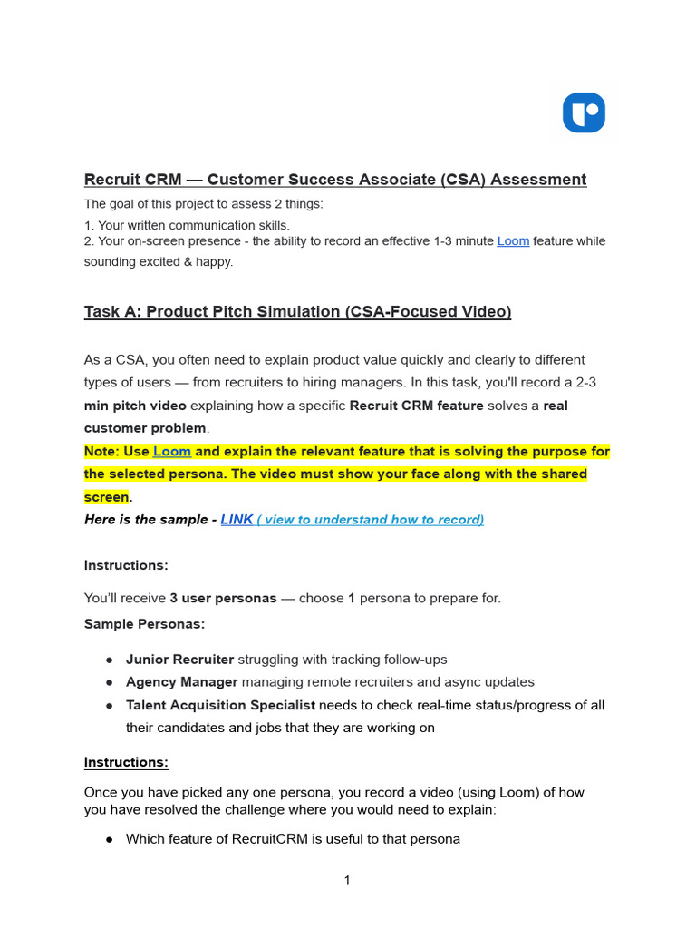 CSA India - Assignment - 2026 | PDF | Recruitment